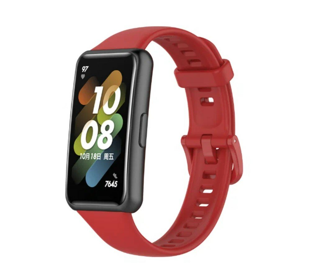 Силиконовый ремешок-браслет MyPads Hypo для умных смарт-часов Huawei Honor Band 7 с функцией быстрой замены, красный