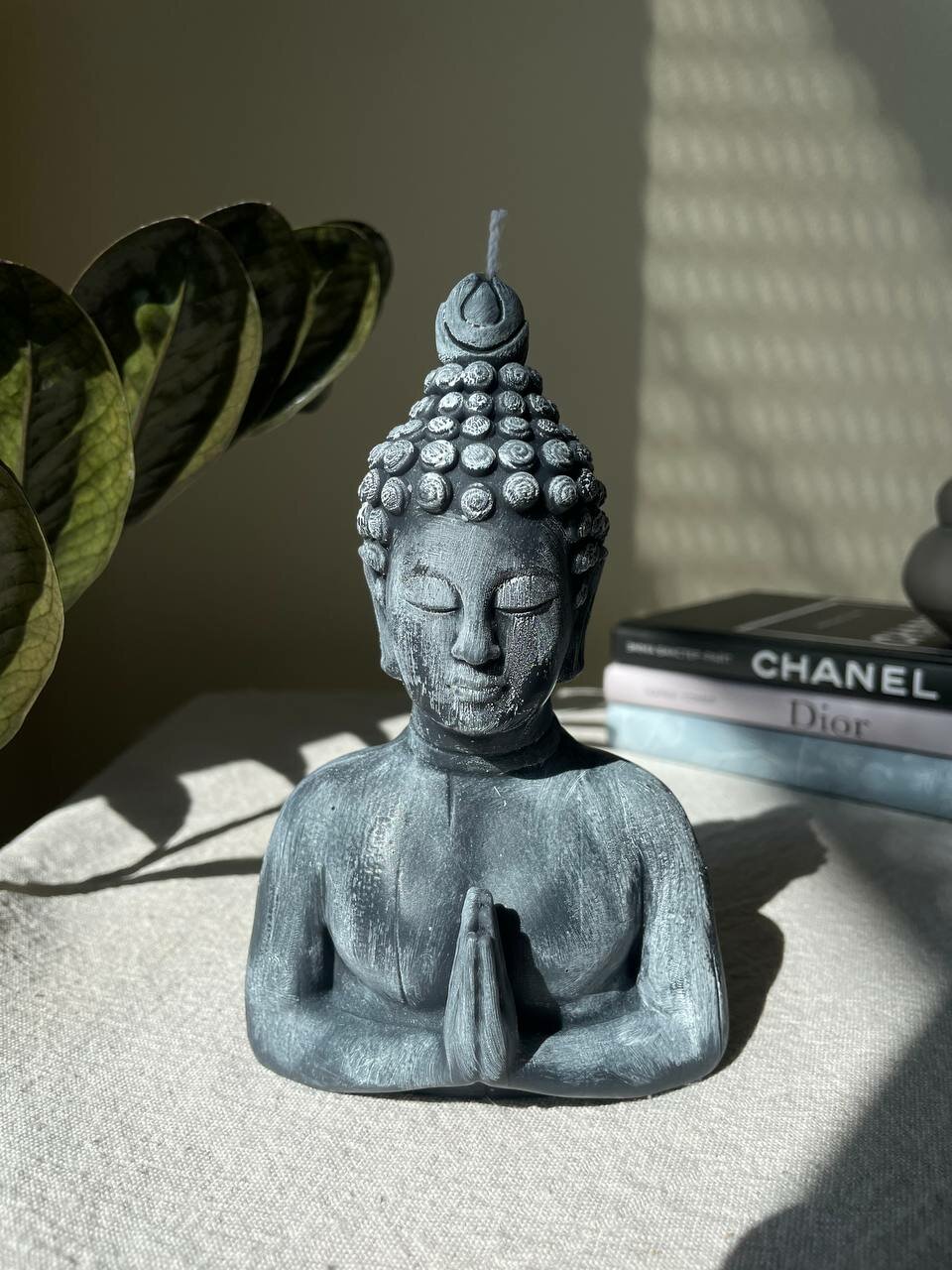 Свеча декоративная интерьерная Будда, соевый воск, высота 15 см