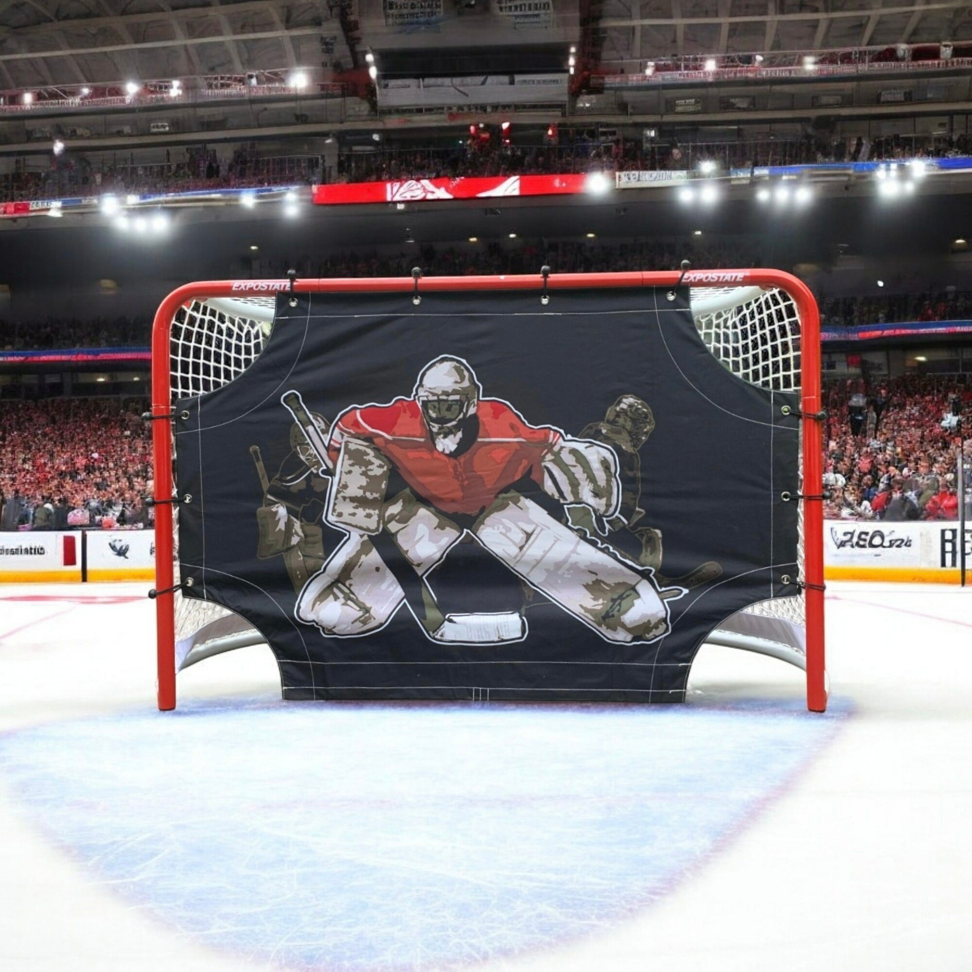 Ворота для хоккея разборные "Canadian" 183*122см с имитатором вратаря