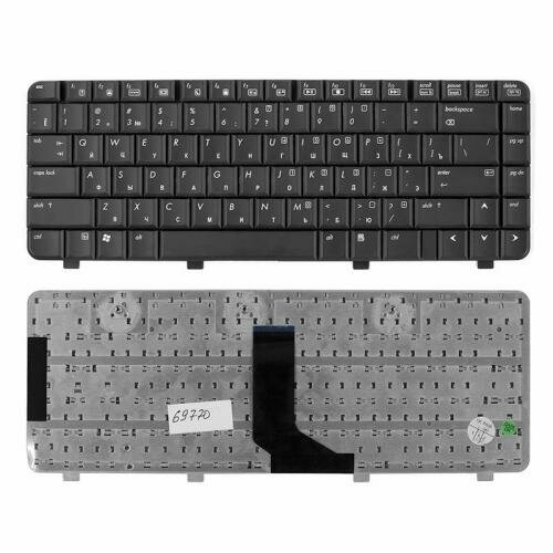 Клавиатура для ноутбука HP Pavilion dv2000, dv2100, dv2200, dv2300 Плоский Enter. Черная без рамки. PN: NSK-H520R