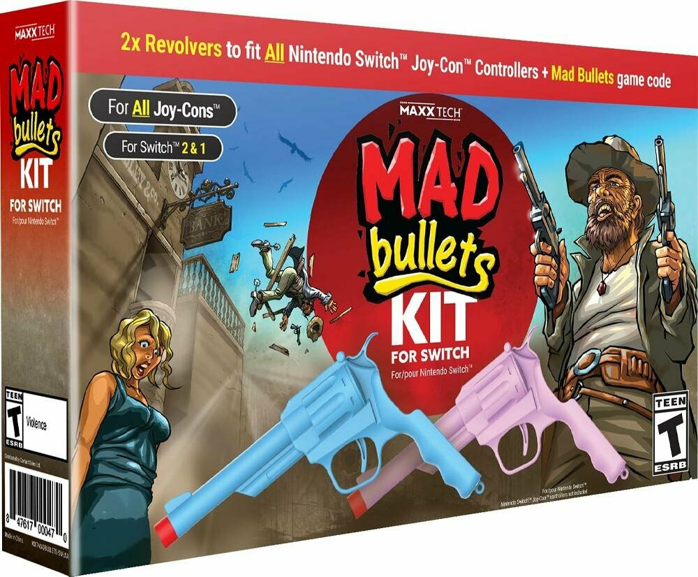 Mad Bullets Kit (Игра + 2 револьвера) (Код загрузки) [Nintendo Switch, английская версия]