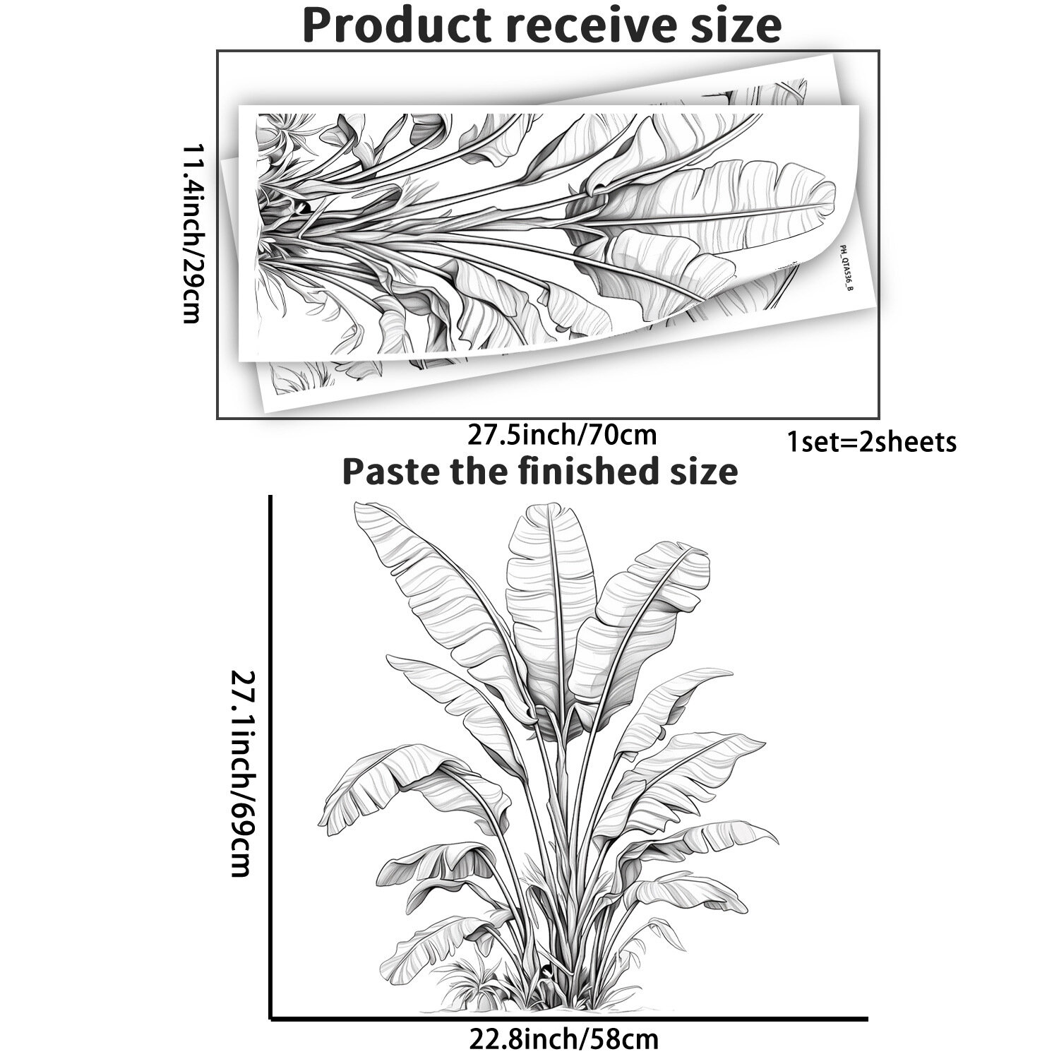 Трансграничная амазония внешней торговли растения серии цветы листья банановые листья черепаха спина листья наклейки на