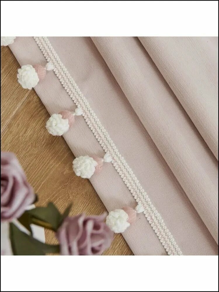 Тесьма с помпонами для штор 1 метр, кружевная бахрома с подвесками, декоративная лента для DIY и украшения интерьера