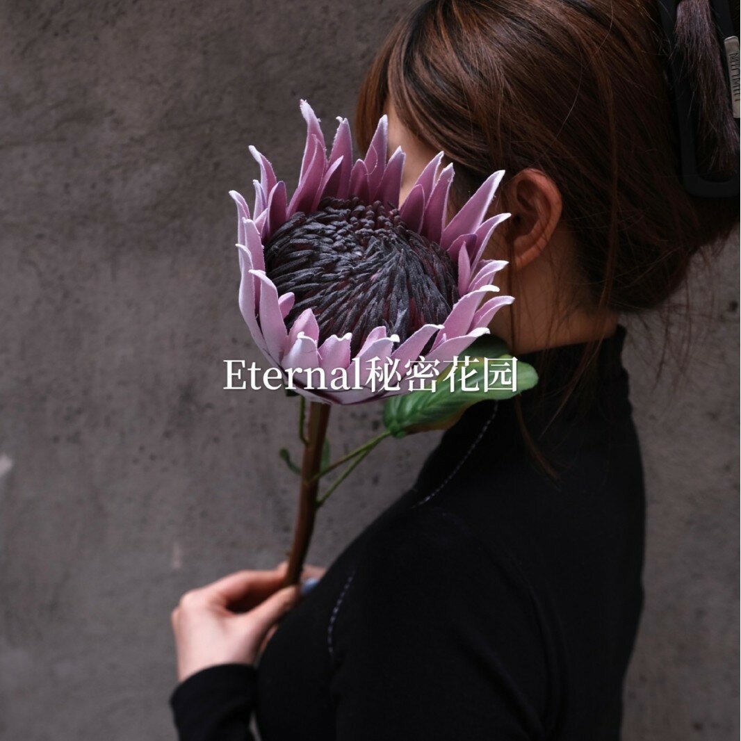 Флокированная одиночная ветка императорского цветка, южноафриканский принцесса цветок, подушка для булавок, цветок высокого класса, искусственный цветок для дома, цветок для лобби отеля