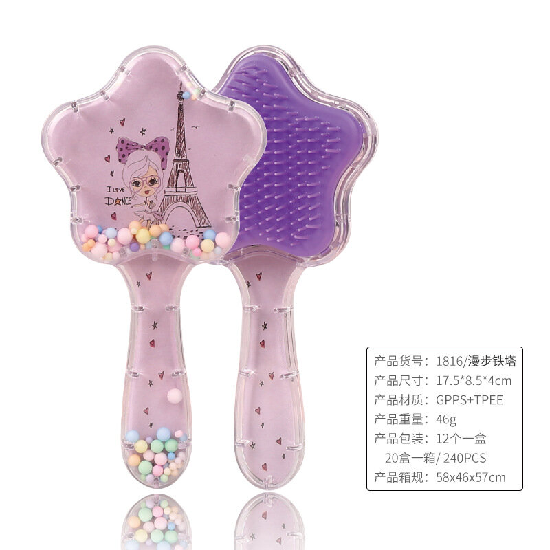 Новая прозрачная расческа, анти-заколка, массажная расческа, гладкая расческа для волос, милая пластиковая расческа, детская расческа с мультяшным дизайном