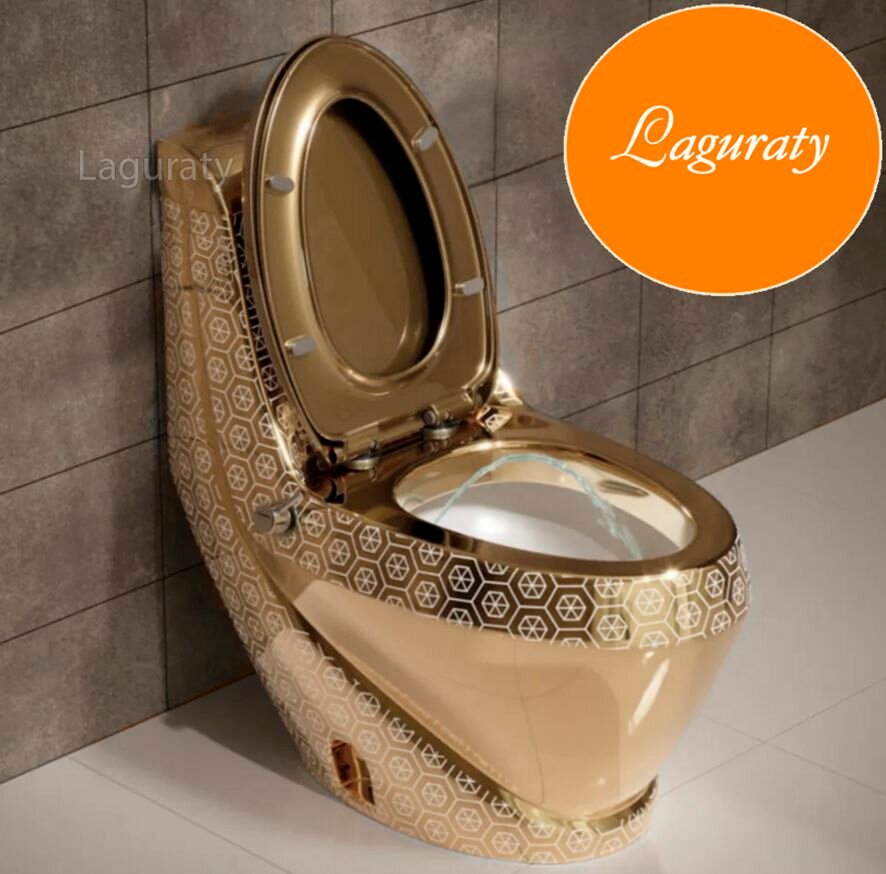 Унитаз золотой LAGURATY 2160 AСG (Golden) с функцией биде и сиденьем микролифт