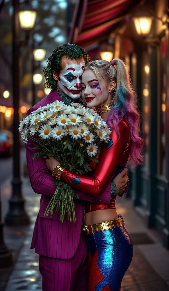 Алмазная Мозаика "Харли Квин И Джокер" MozArt / Вышивка Стразами 40x50 / Живопись, Художники