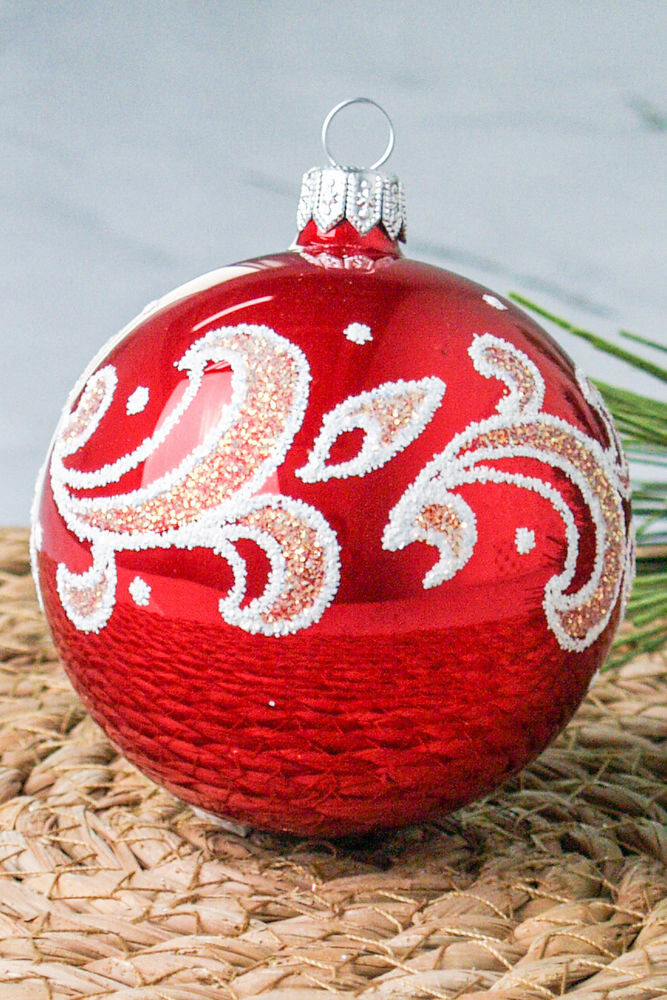 Елочный шар морозец красный, 75 мм, Елочка С1349-кр