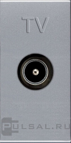 Розетка одиночная ABB 1 модуль ТВ одиночная встроенный монтаж пластмасса серебряный