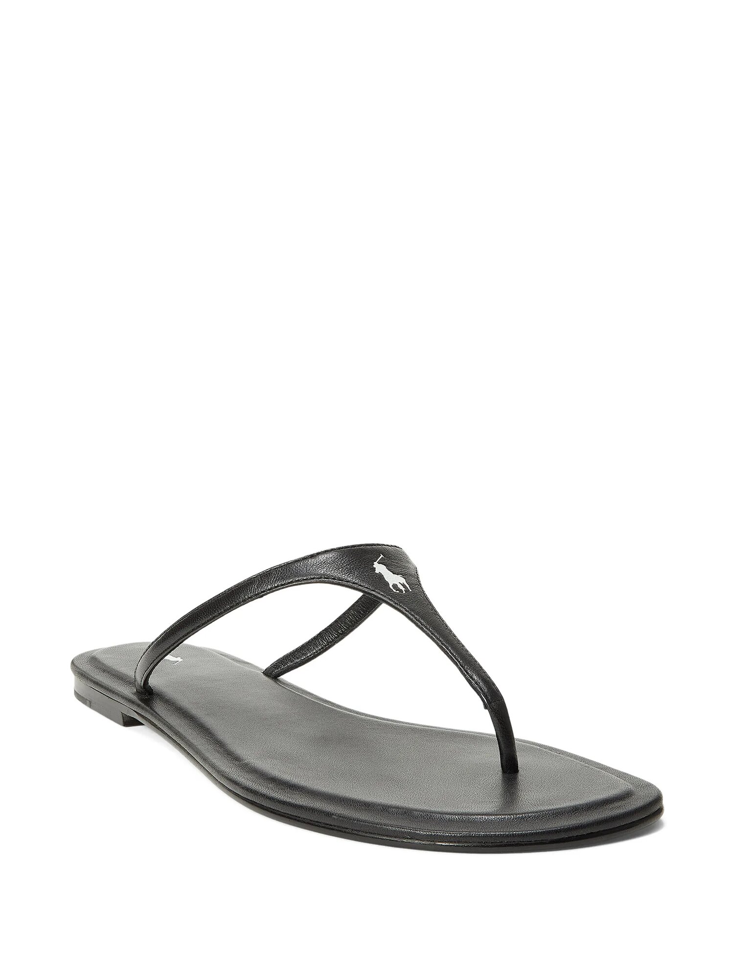 Босоножки Polo Ralph Lauren Pony leather thong sandals, размер 8.5, black/black — фото 1