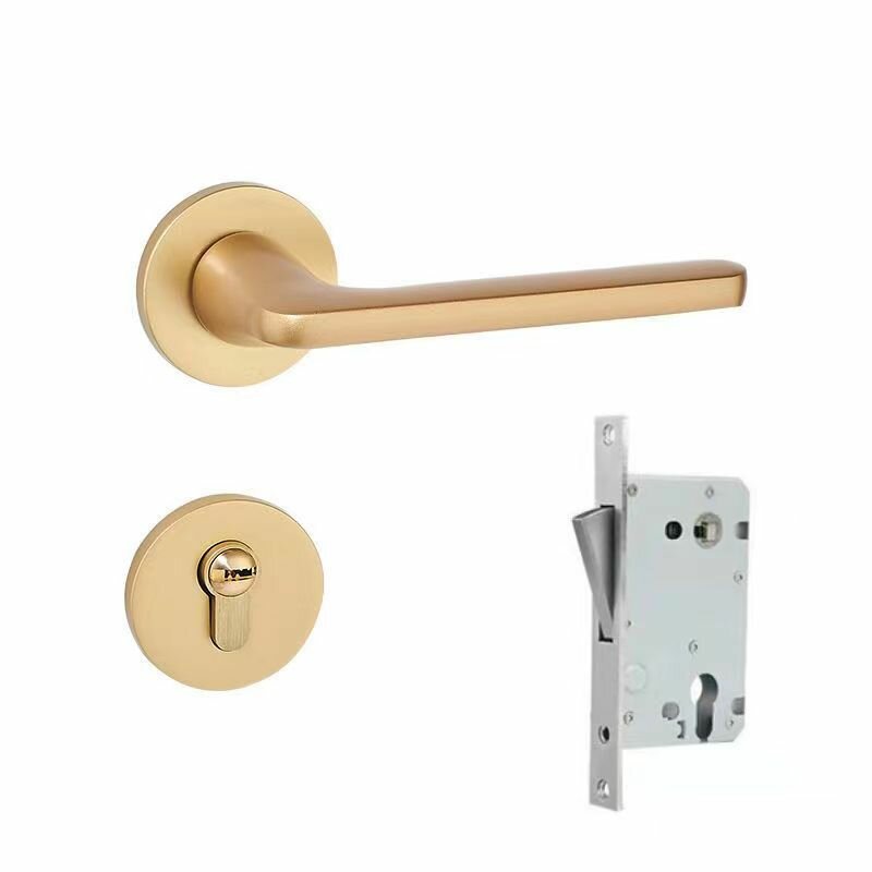 Золотой дверной замок для внутренней спальни, набор дверных замков в американском стиле, магнитный бесшумный дверной замок, ручка для деревянной двери