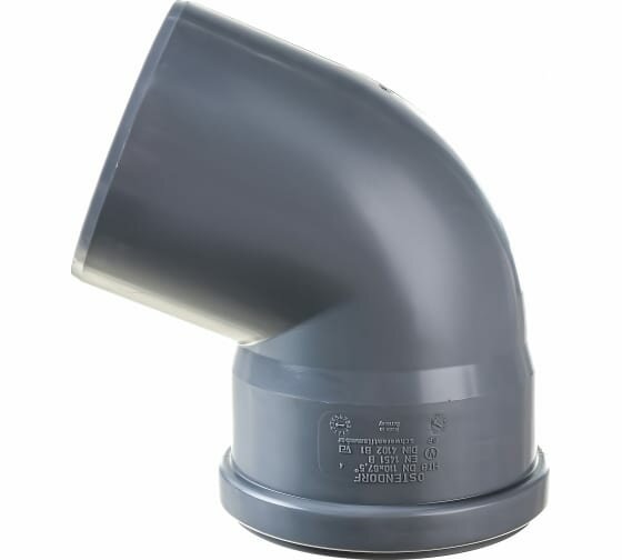 Отвод канализационный Ostendorf диаметр 50 мм, угол 67 градусов, для внутренней канализации, серый