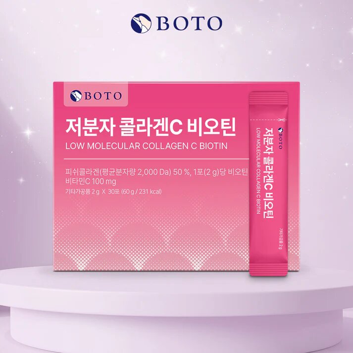 Низкомолекулярный морской коллаген с витамином С и биотином BOTO Low Molecular Collagen C Biotin 30 саше по 2 г