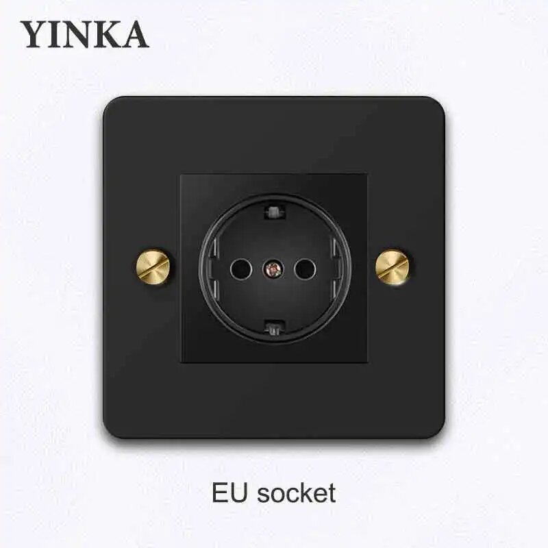 Розетка настенная YINKA EU черная