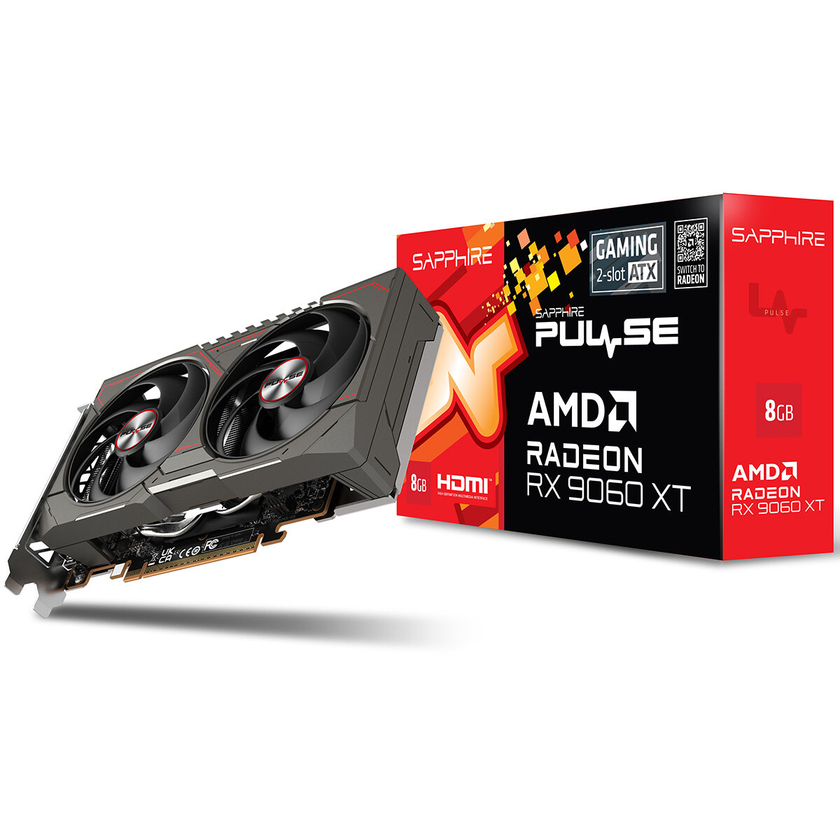 Видеокарта Sapphire RX9060XT PULSE 8GB GDDR6 128bit DP 2xHDMI 2FAN RTL
