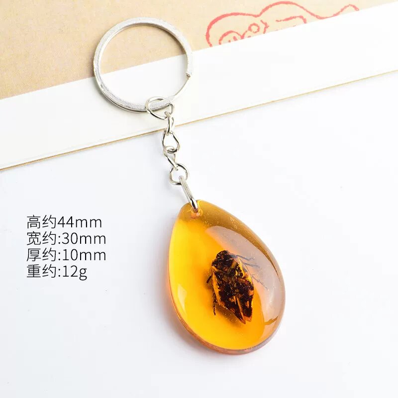 Подлинный образец насекомого в янтаре, брелок-подвеска для ключей: скорпион, бабочка, паук. Персонализированный