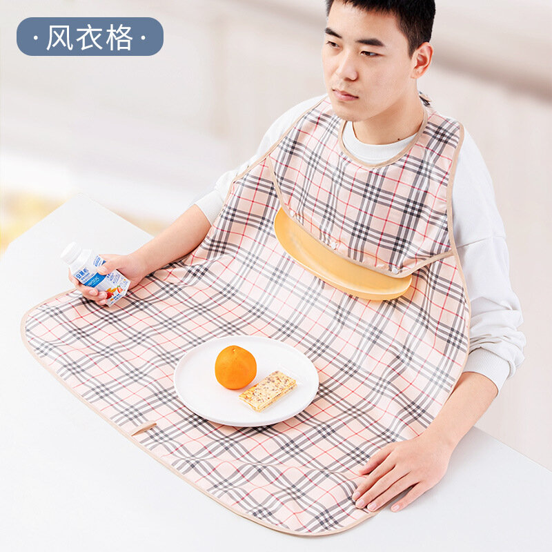 Съемный нагрудник для пожилых, взрослый нагрудник, водонепроницаемый, маслостойкий, нагрудник для еды пожилых, большой фартук для взрослых