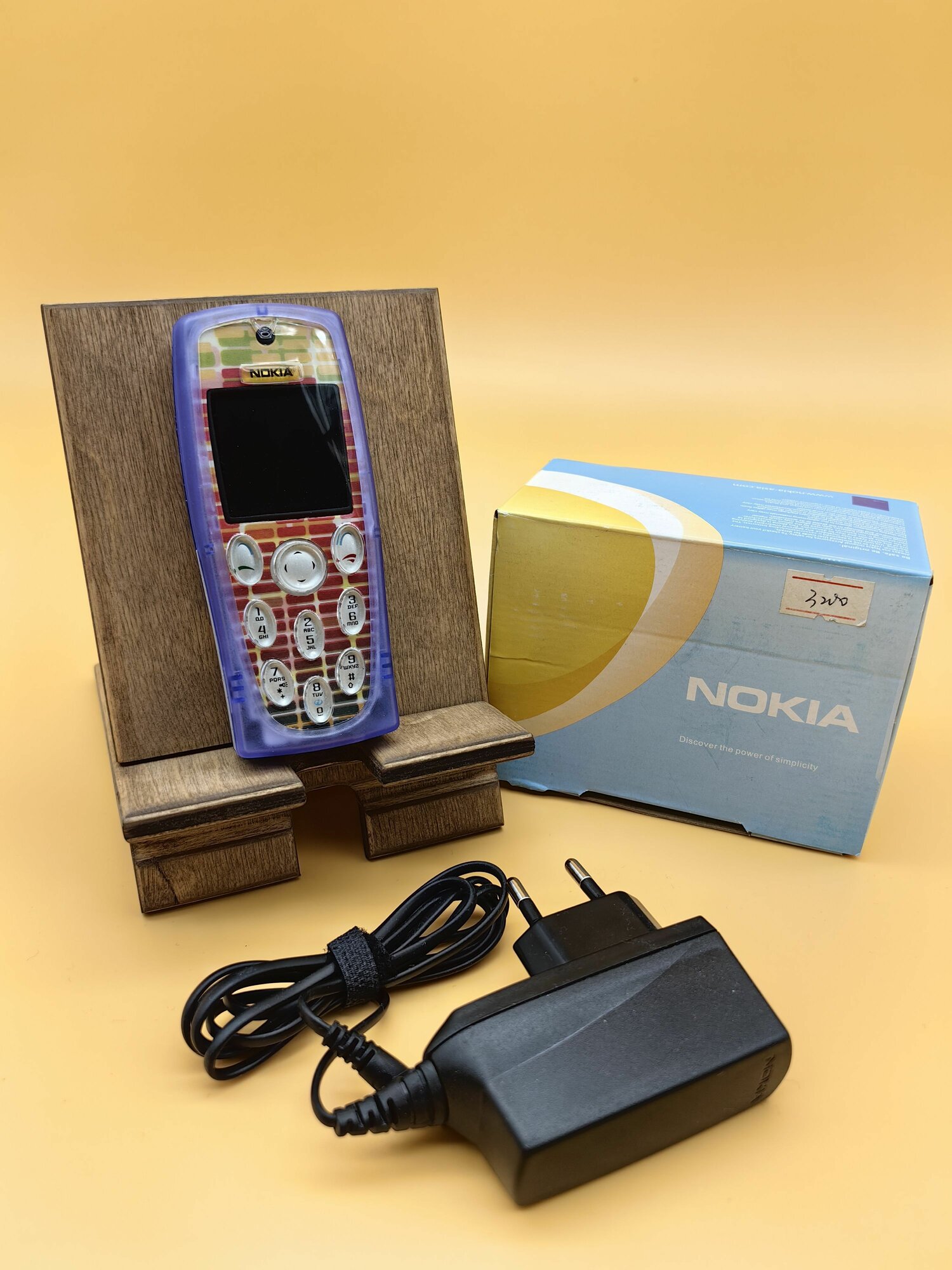 Мобильный раритетный кнопочный ретро телефон Nokia 3200, Голубой