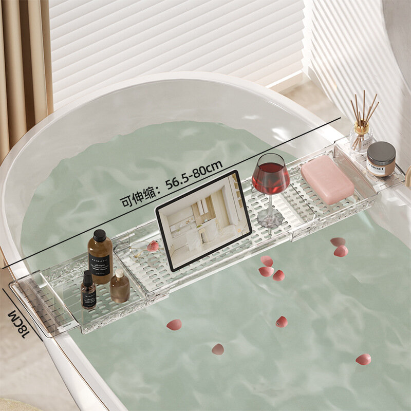 Расширяемая полка для хранения в ванне, роскошная доска для хранения в ванной, акриловая полка для ванной, подставка для ванны