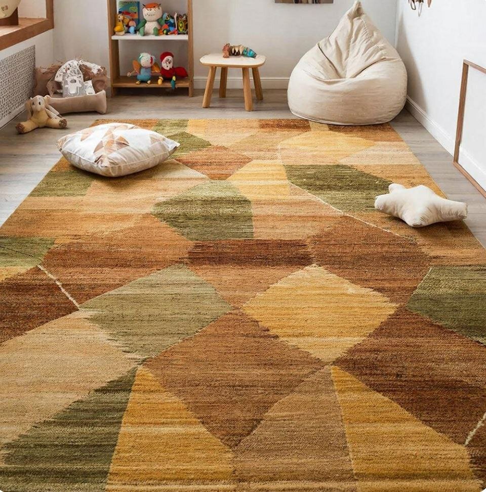 Ковер натуральный шерстяной ручной работы нестондартный тонкая нитка очень нежный и теплый размер 80 на 150