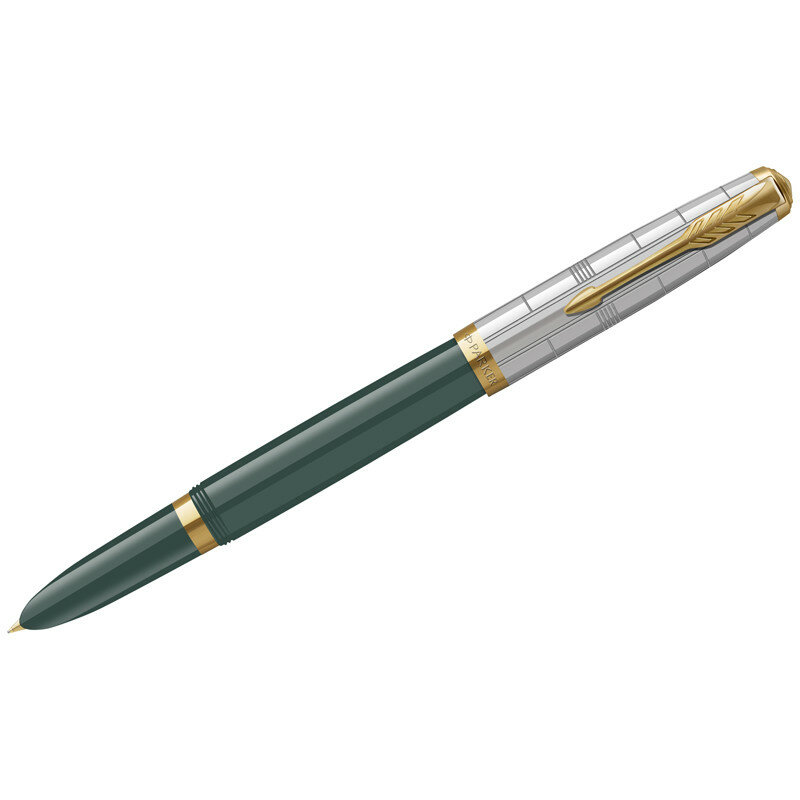 Ручка перьевая Parker "51 Forest Green GT" темно-синяя, 0,4мм, подарочная упаковка, 347613