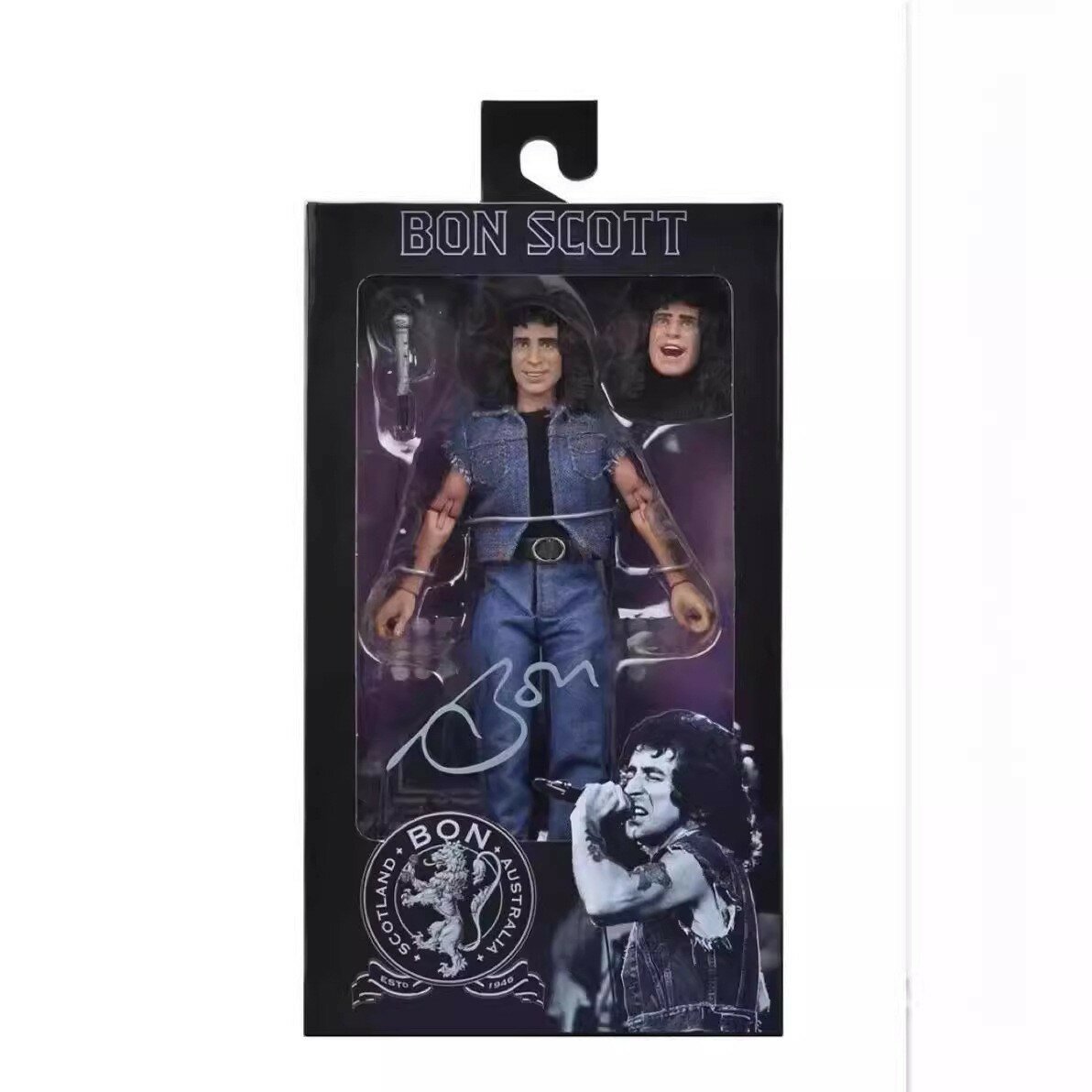 NECA AC/DC Ангус Янг, ведущий гитарист Бон Скотт, солист, 8-дюймовая модель фигурки