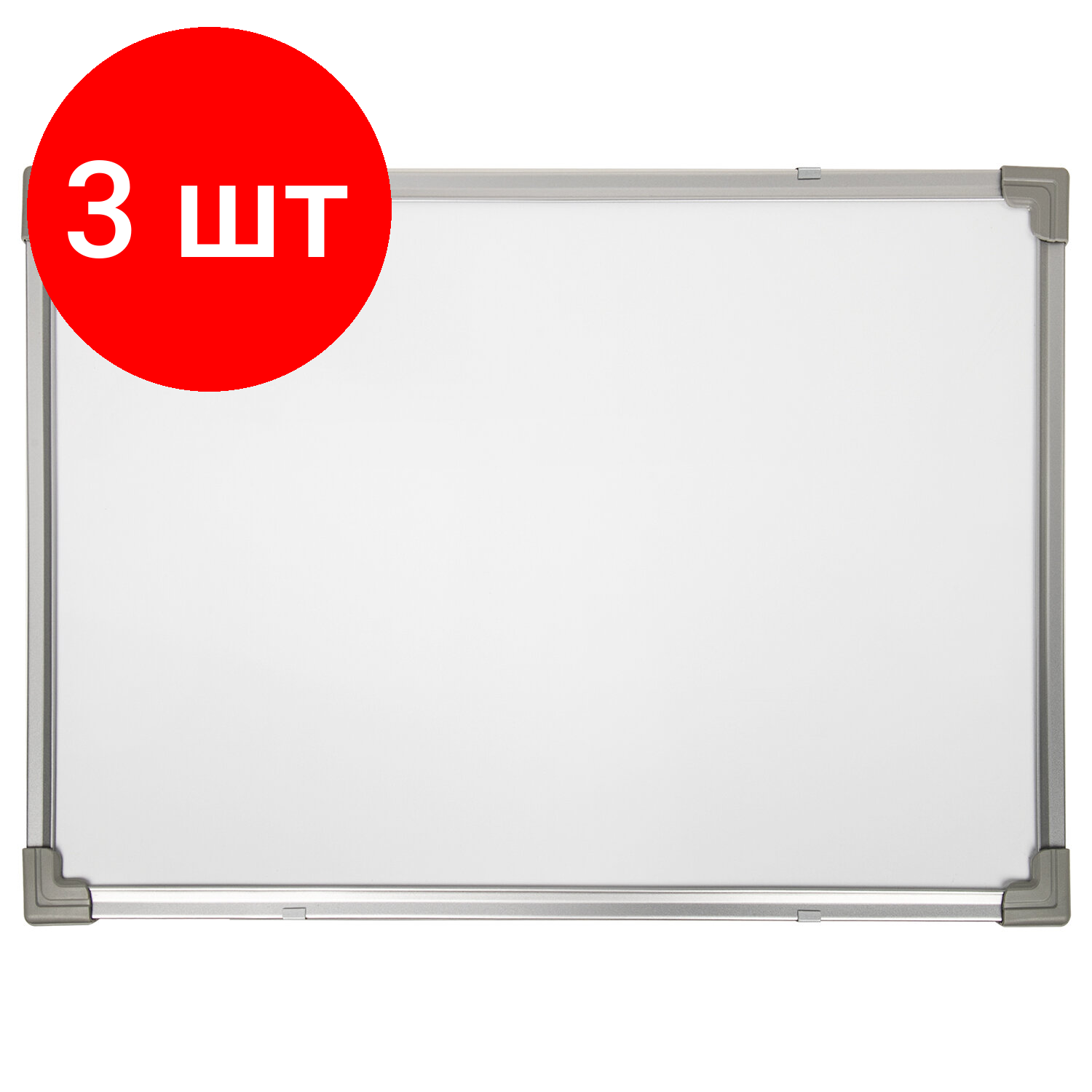 Комплект 3 шт, Доска магнитно-маркерная 45х60 см, металлическая рамка, STAFF ECO, 238136