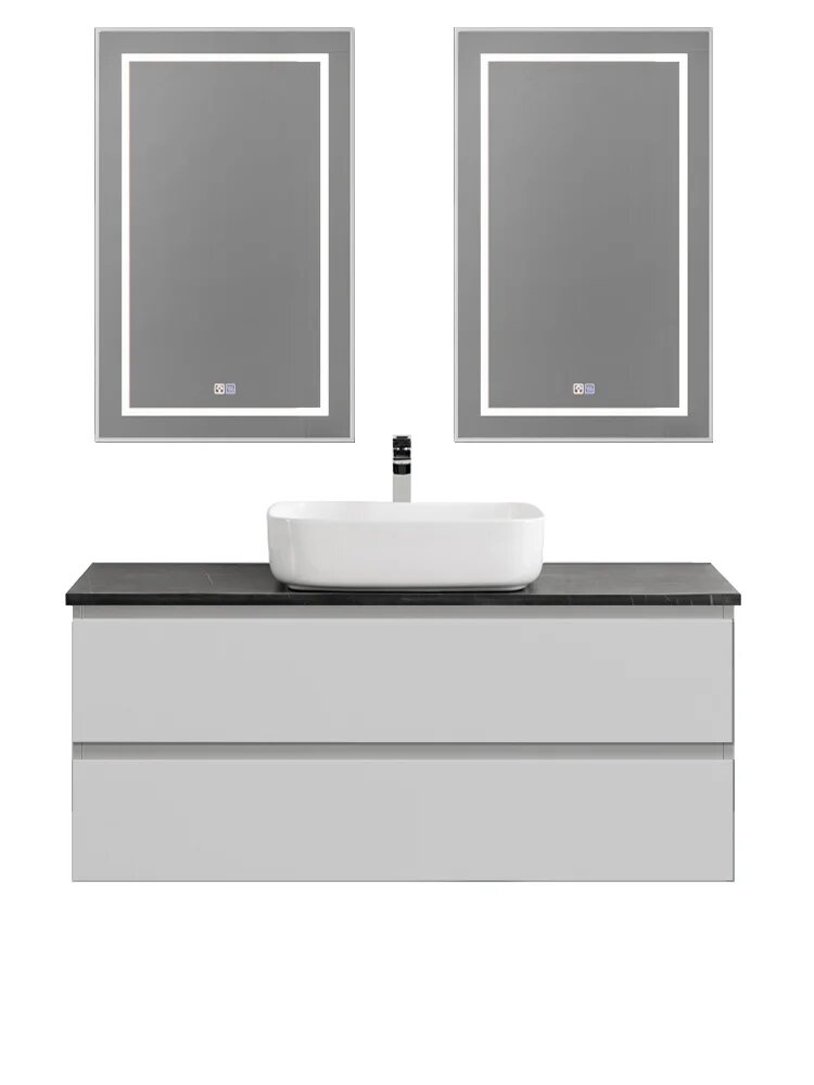 Мебель для ванной комнаты BelBagno Kraft 120 подвесная, bianco opaco, столешница kep-120-mno, раковина BB1304
