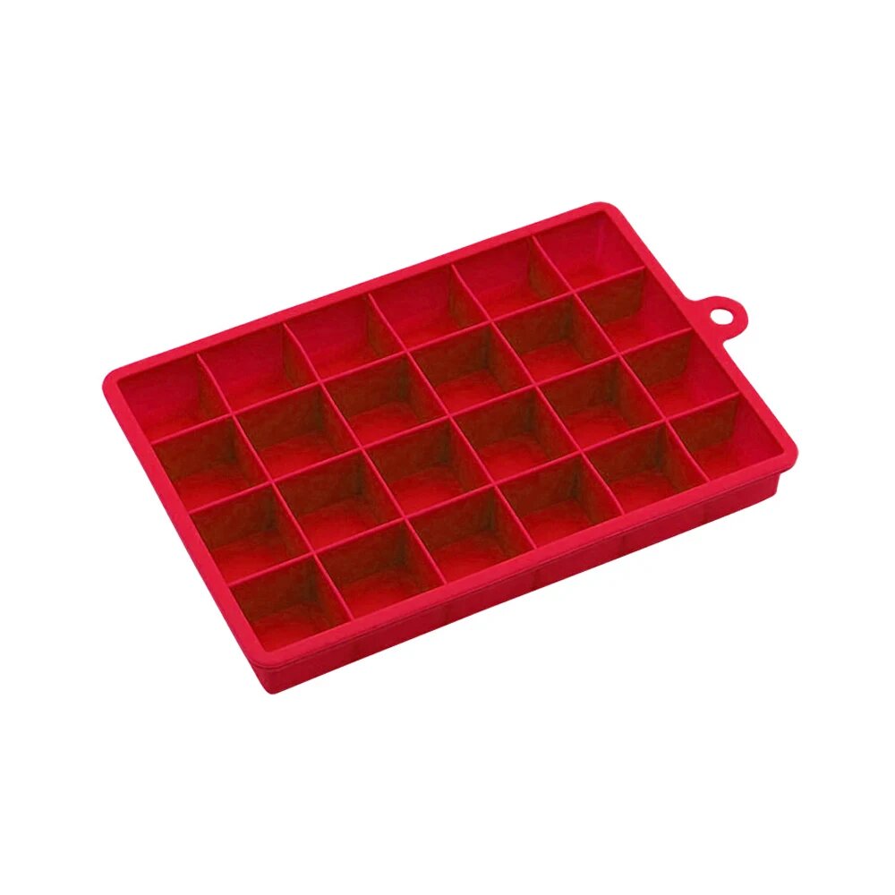 Силиконовая форма для кубиков льда Silicone World 24/15 Красный, With Lid, 24 Grids - Red