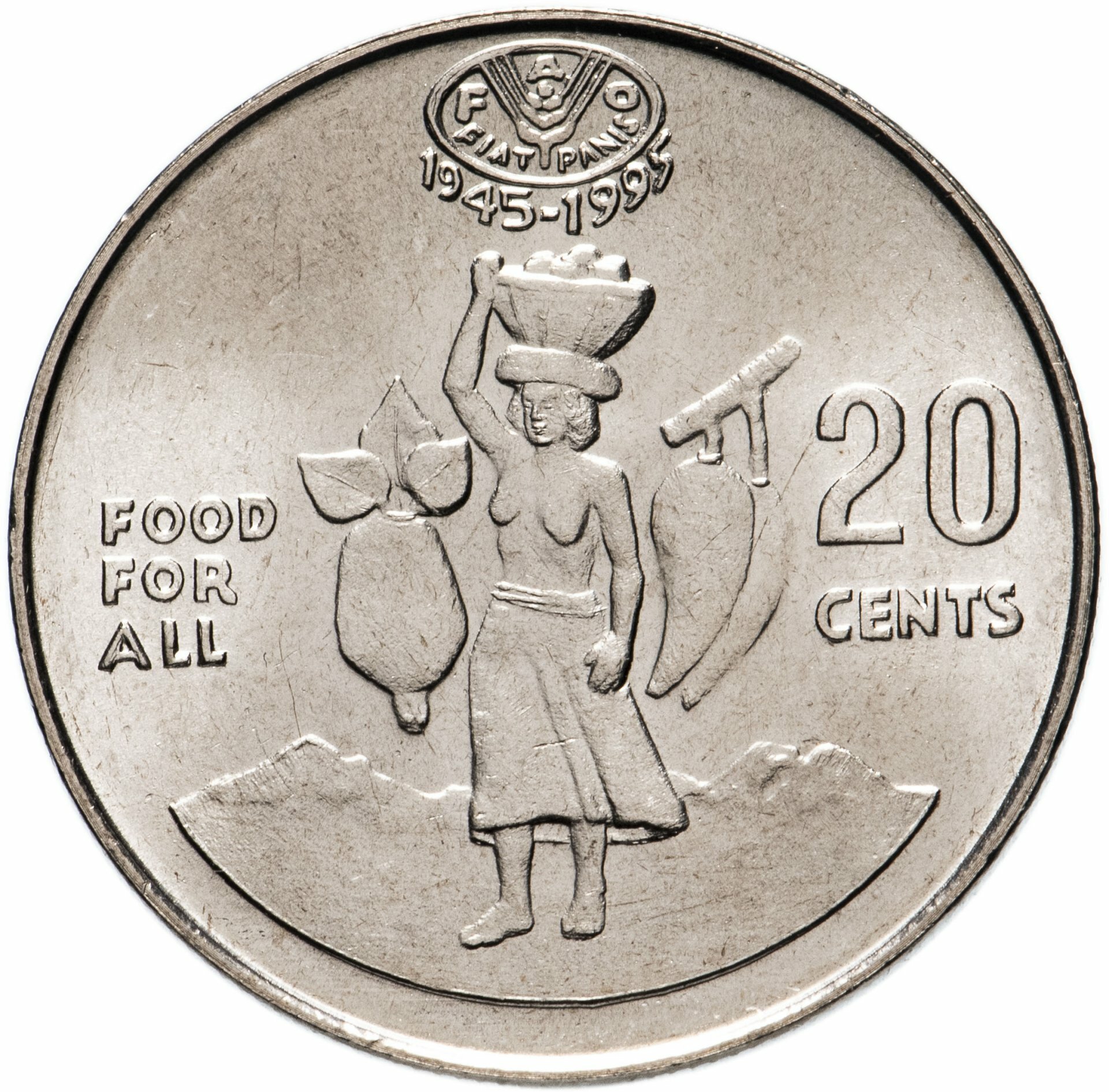 Соломоновы Острова 20 центов cents 1995, Мельхиор медь-никель, в сохранности UNC