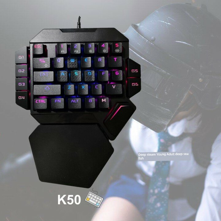 Одноручная механическая игровая клавиатура, компактная, USB, портативная, мини, для левой руки, для мобильных