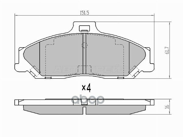 Колодки тормозные (Спереди) Ford Ranger USA 97-03 / Mazda B-Series 98-06 Sat арт. ST-4509599