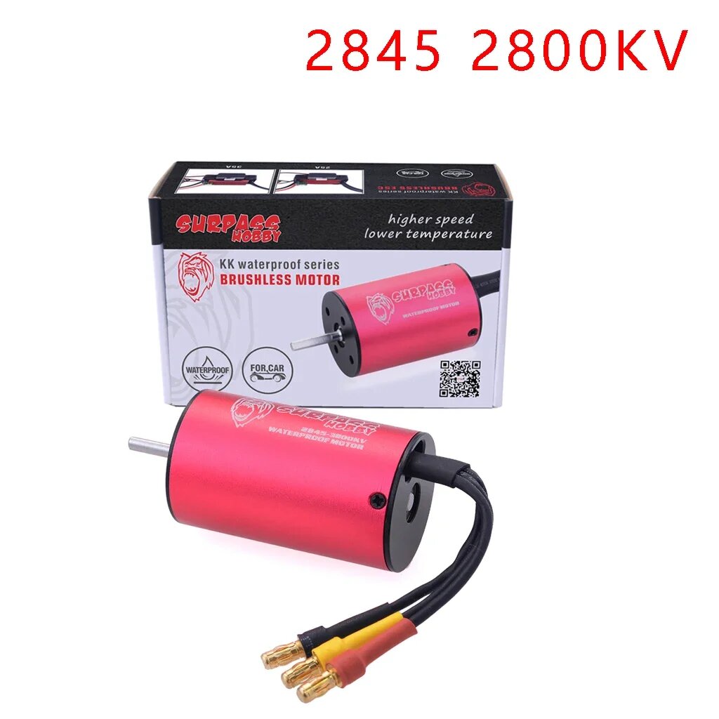 SURPASS HOBBY Бесщеточный двигатель 2838 3200KV для RC автомобиля 1/14 1/16 Красный, 2845-2800KV