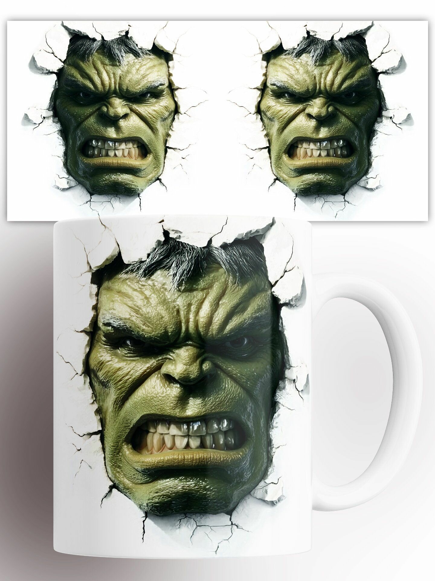 Кружка Разрушенная стена Халк Марвел 330 мл