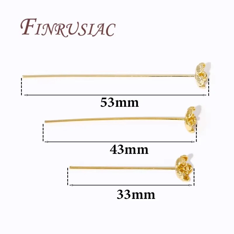 Золотые пины FINRUSIAC 53/43/33 мм, 18K Gold Plated