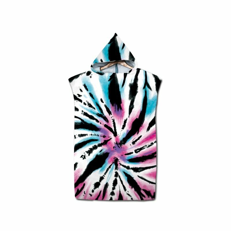 Переходной халат из микрофибры мягкий и легкий для детей и взрослых черный-белый 65x74