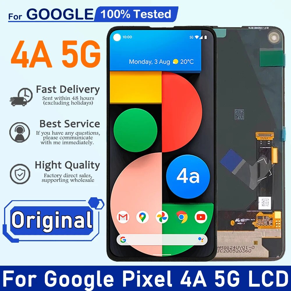 Для Google Pixel 4a 5G Замена экрана Оригинальный ремонт сенсорного дисплея GD1YQ G025I Tauschen Pantalla ЖК-дисплей в сборе