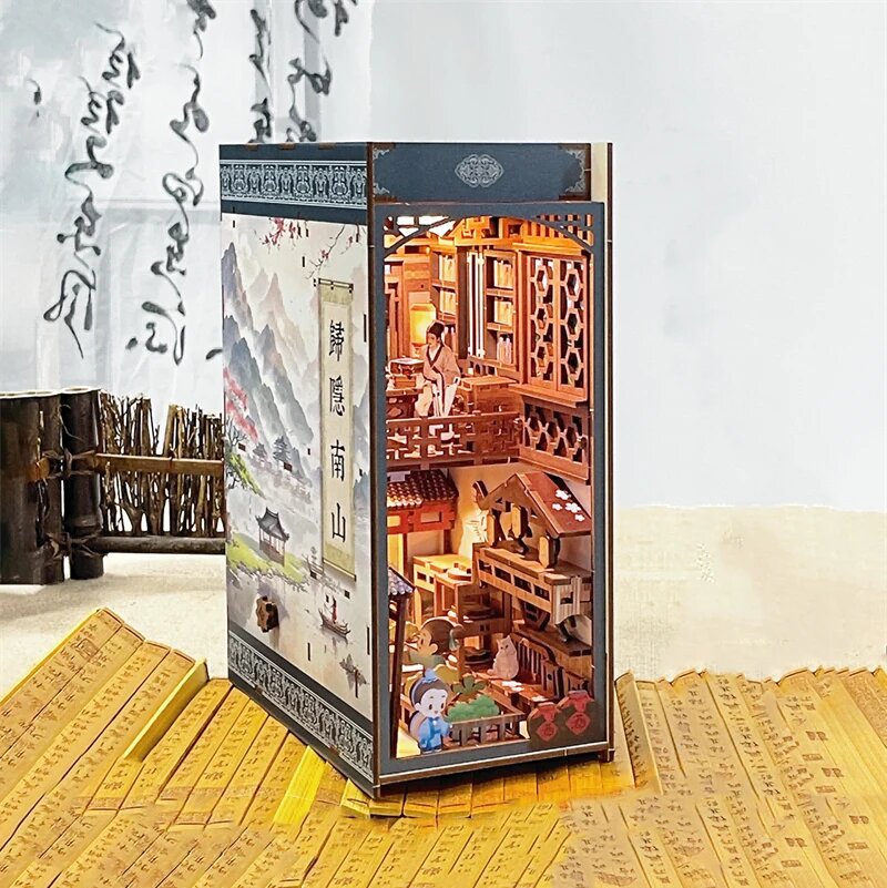 Деревянный книжный уголок для сборки, HX012