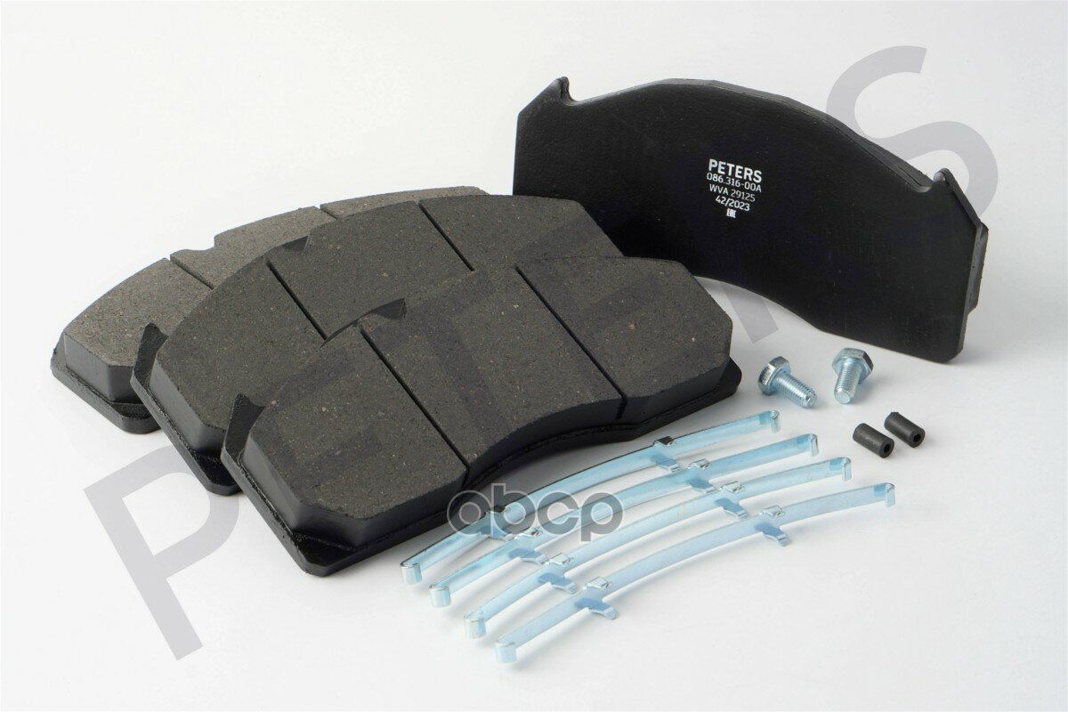 Тормозные колодки! WVA29125 c р/к , перед/зад дисковый тормоз Meritor D-Duco Volvo PETERS арт. 08631600A