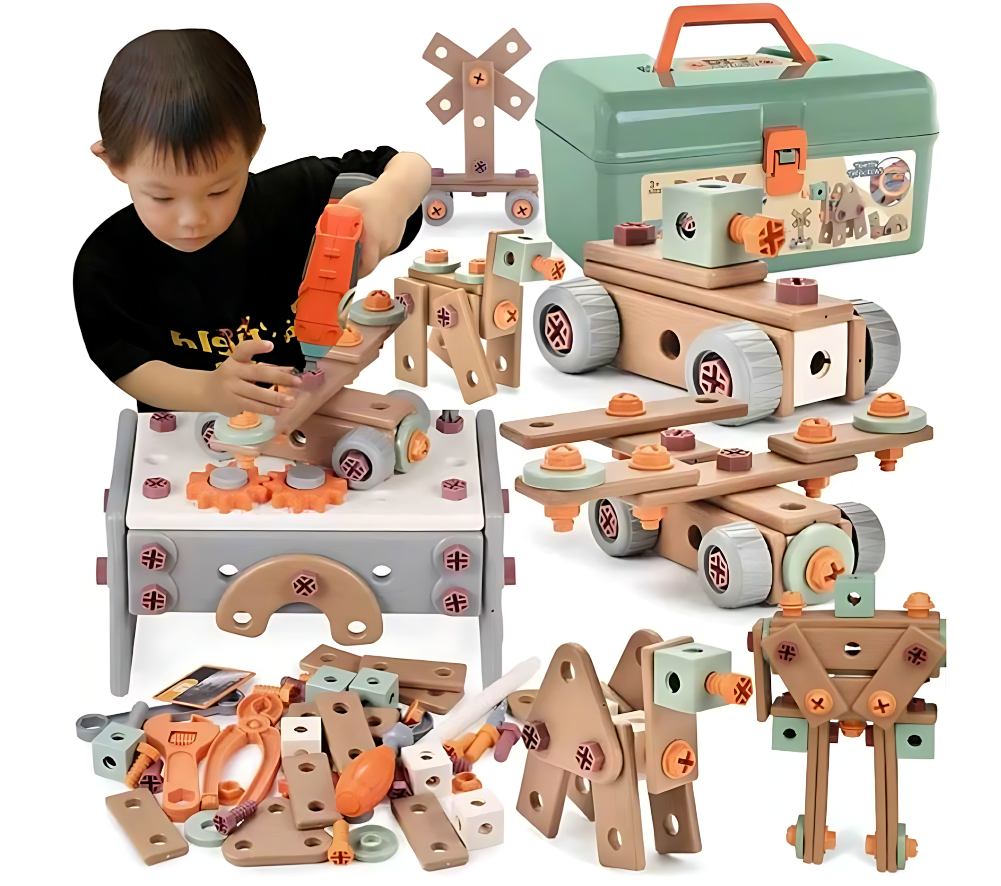 Набор инструментов для выкручивания винтов для мальчика, игрушечный набор для сюжетно-ролевых игр с детьми144PCS