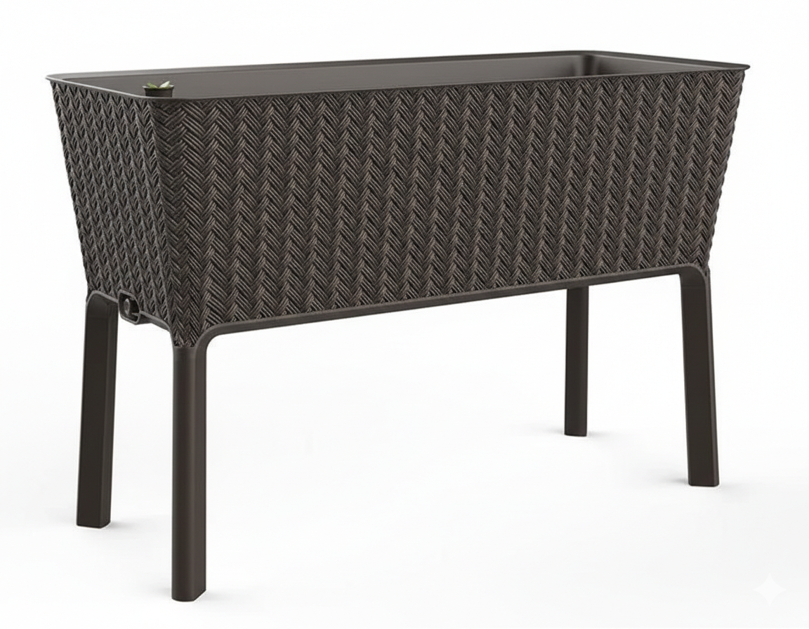 Готовая грядка на ножках для растений Keter Splendor (braids rattan) 120L (коричневый)