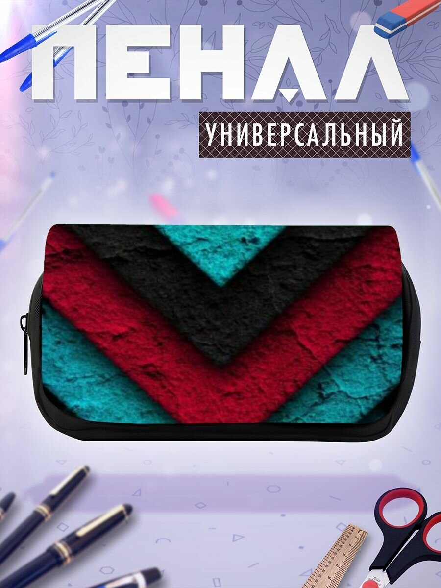 Школьный пенал узор синий