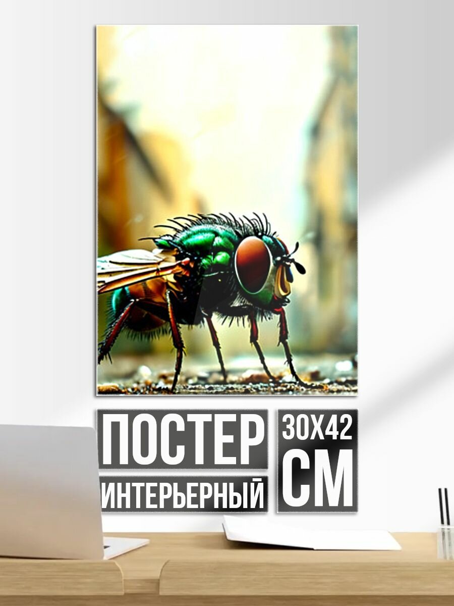 Постер на стену Зеленая муха