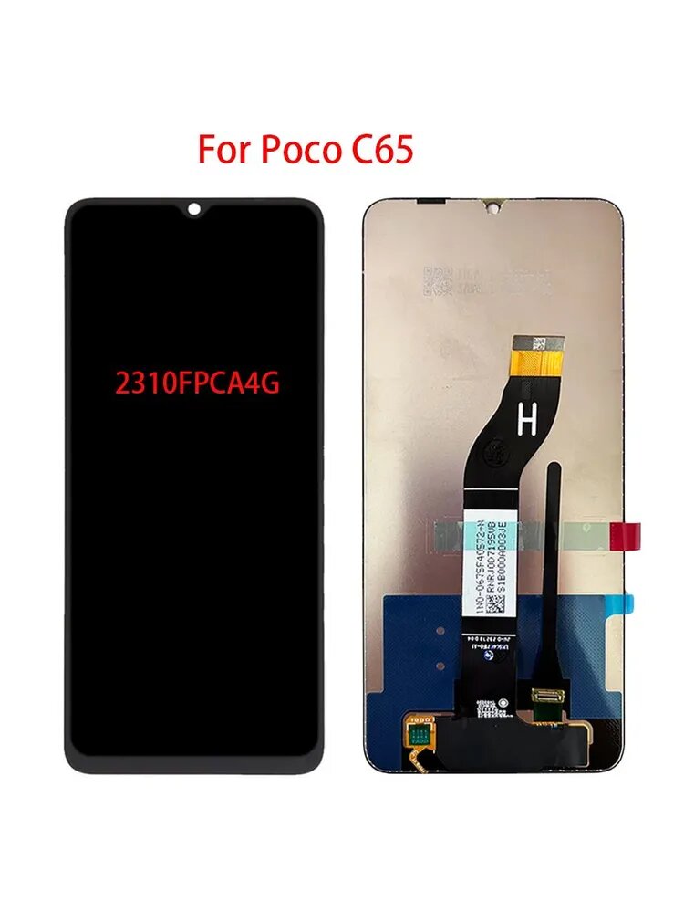 Дисплей на Poco C65 в сборе с тачскрином Черны