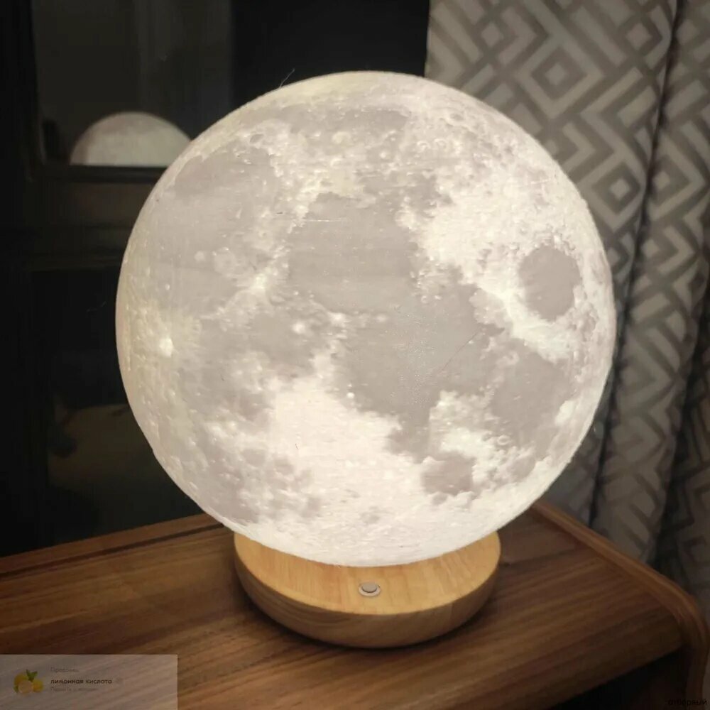 Парящий глобус Луны 3D d 18 см дерево GlobusOff