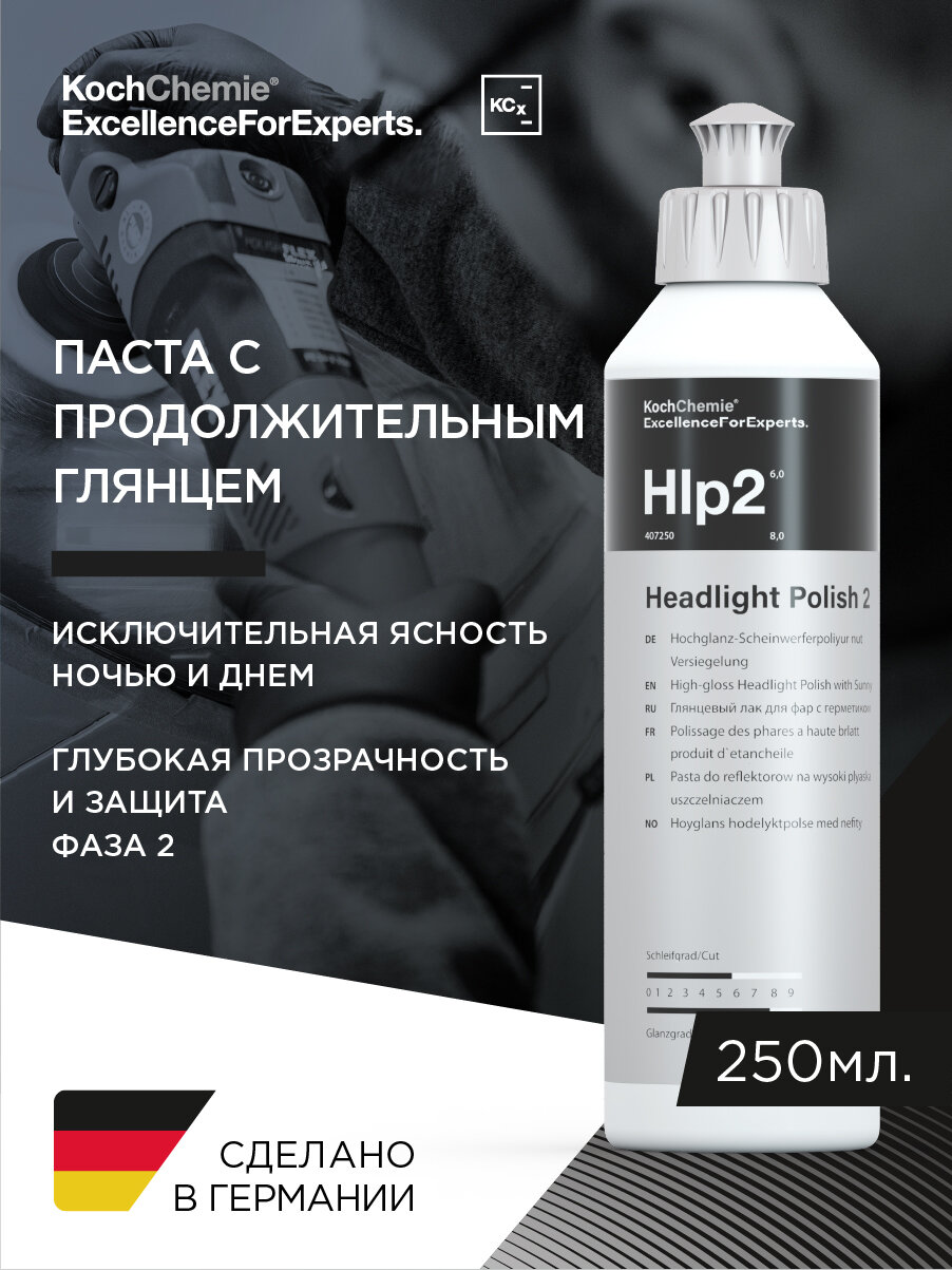 Koch-Chemie I KCX Headlight Polish 2 - Полироль , лак для защиты фар после полировки . (250 мл)