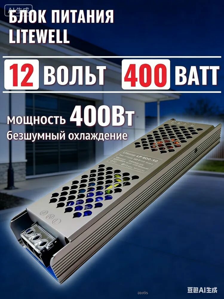 Блок питания 12V 400W для светодиодной ленты Тихая работа + Легкая установка