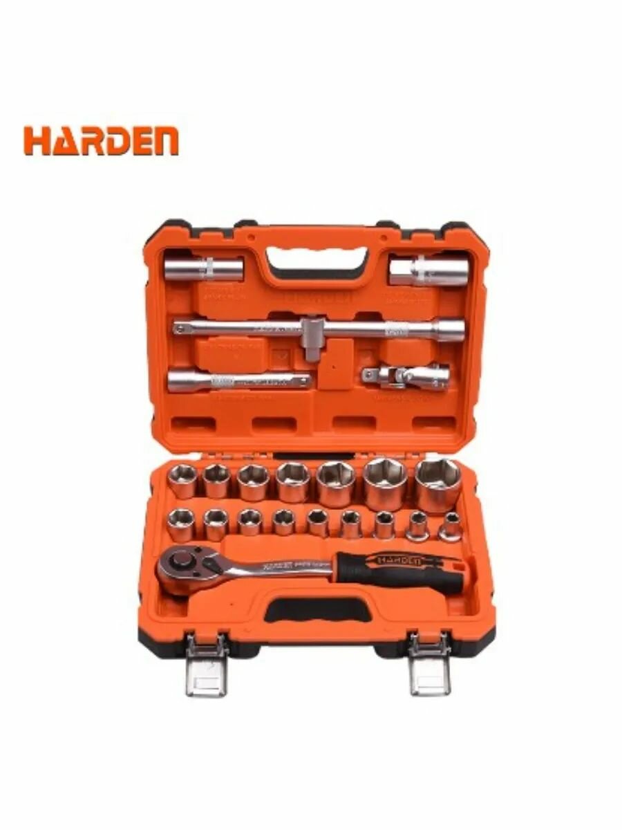 Набор торцевых головок HARDEN, 1/2" 23предмета в кейсе, 510423