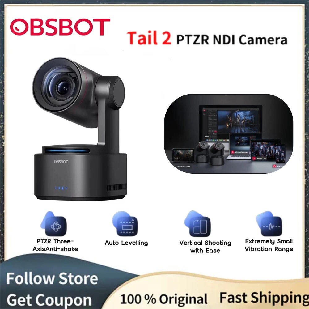 OBSBOT Tail 2 NDI Edition PTZR камера 4K — фото 1
