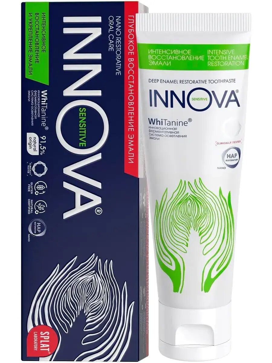 Зубная паста INNOVA "Интенсивное восстановление эмали", 75 мл